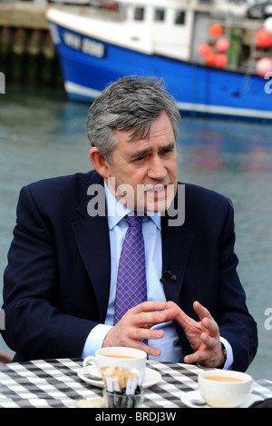Former Prime Minister Gordon Brown, during his speech on Brexit, at the ...