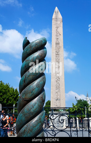 The Egyptian Obelisk and the Serpent Column, Sultan Ahmet Square ...