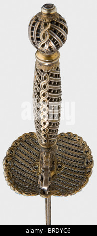 A fine German court sword with gold-plated silver hilt, Dresden, circa ...