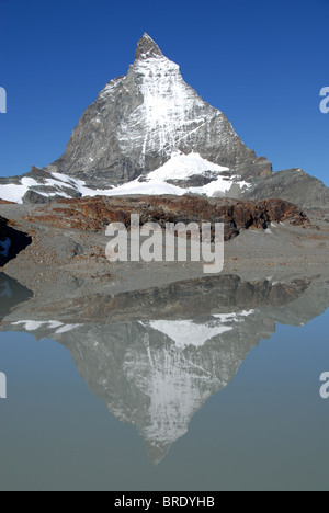 the Reflection of Matterhorn at a Mountain Lake above Zermatt ...