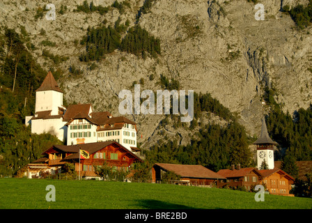 Castle and town Wimmis, Bernese Oberland, Switzerland Stock Photo - Alamy