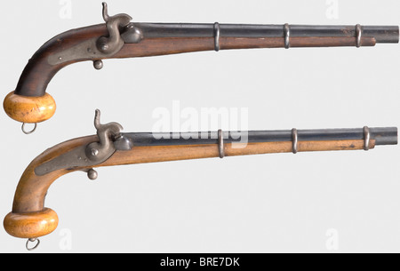 A pair of percussion pistols with holster for Cossack units, Liège, circa 1840 Round barrels ...
