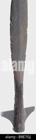 A German winged lance, 9th/10th century Broad, lightly ridged blade ...