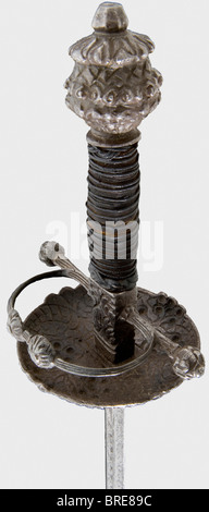 A rapier with chiselled iron hilt, German/Dutch, circa 1680 Straight ...