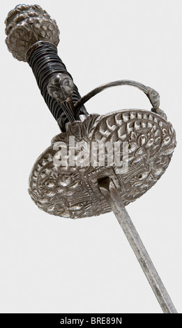 A rapier with chiselled iron hilt, German/Dutch, circa 1680 Straight ...