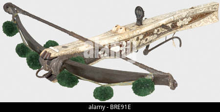 A German hunting crossbow with bone inlays and engraving, circa 1600 ...