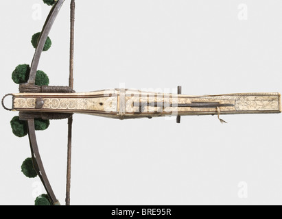 A German hunting crossbow with bone inlays and engraving, circa 1600 ...