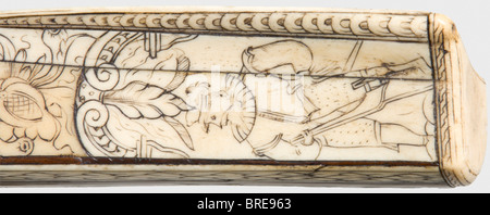 A German hunting crossbow with bone inlays and engraving, circa 1600 ...
