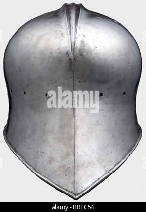 A German sallet, circa 1480/90 The skull forged in one piece with a low ...