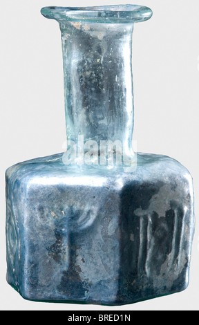 A Roman glass vessel with Jewish symbols, 1st century A.D. A small ...