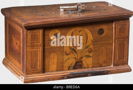 A Southern German casket with intarsia decoration, 1st half of the 17th ...