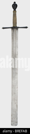 A German executioner's sword, ca. 1700 Broad blade, blunt point with ...