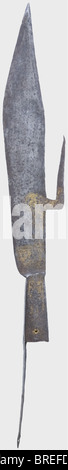 A fine Italian etched glaive, circa 1480/90 Heavy single-edged blade ...