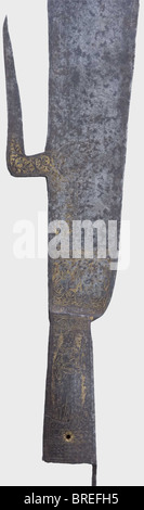 A fine Italian etched glaive, circa 1480/90 Heavy single-edged blade ...