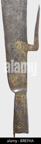 A fine Italian etched glaive, circa 1480/90 Heavy single-edged blade ...