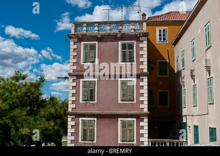 Houses on the Cathedral square, Sibenik, Dalmatia, Croatia Stock Photo ...