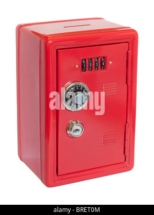red safe cash money combination credit crunch keeping box bank saving ...