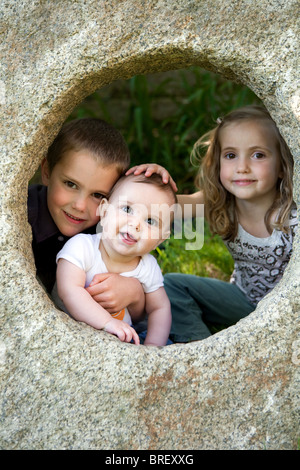portrait of a happy family, happy smiles in living life, grandparents ...