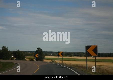 Road sign on a road towards Oslo Norway Stock Photo - Alamy