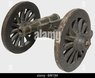 A model cannon, 18th century. Slender bronze barrel in 27 mm caliber ...