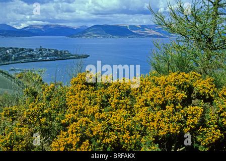 View from Lyle Hill Greenock Inverclyde looking over River Clyde ...