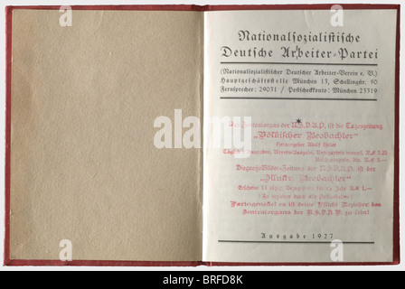 Artur Dinter - NSDAP membership book number "5"., Entry into the Stock ...