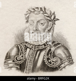 Luis de Camoens (Luís Vaz de Camões). Portuguese poet. Illustration of ...