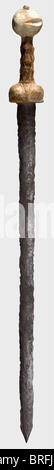 A Roman spatha, 3rd - 4th century A.D. Forged iron. Broad, double-edged ...