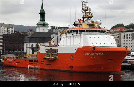MV NORMAND FERKING AH-TUG/SUPPLY SHIP IN THE PORT OF BERGEN. NORWAY ...