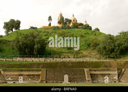 Pre-Hispanic ruins at southern base of Tepanapa Pyramid and Santuario ...