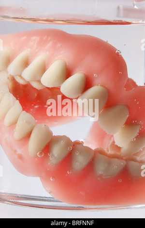 dental prosthesis in a water glass Stock Photo - Alamy
