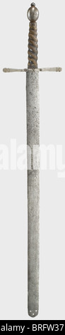 A German executioner's sword,17th/20th century. Double-edged blade from ...