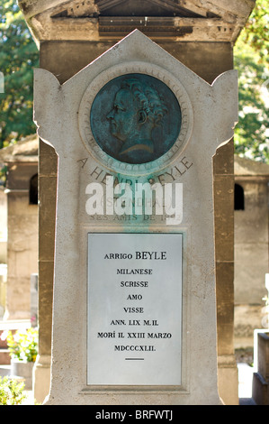 Grave of French writer Stendhal (Henri Beyle), in the monumental ...