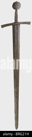 A Central European knightly sword, circa 1250. A double-edged blade ...