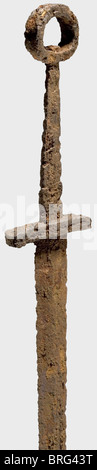 An iron Roman ring-pommel sword,2nd century A.D. Double-edged tapered ...