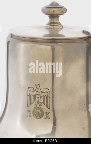 Coffee set on silver tray Stock Photo - Alamy