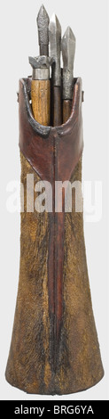 A German crossbowman's quiver,16th century Wooden,typical shape,leather ...