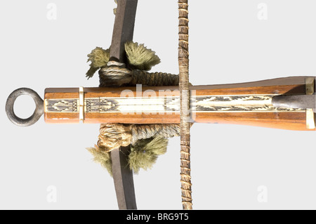 A German hunting/sport crossbow, circa 1750 A heavy iron prod with the ...