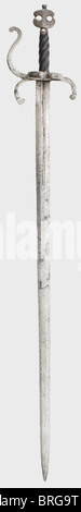 A Styrian sword, circa 1600. Double-edged blade of lenticular section ...