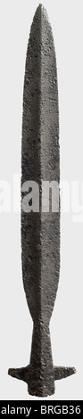 A German winged lance, 9th/10th century Broad, lightly ridged blade ...