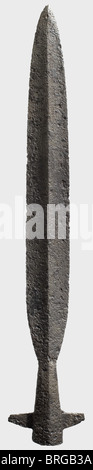 A German winged lance, 9th/10th century Broad, lightly ridged blade ...