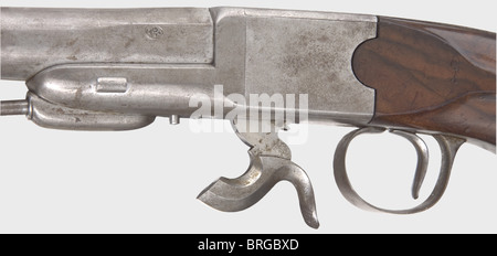 A front-loading underhammer pinfire pistol,Liège,dated "1840". Large ...