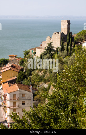 Village of Passignano, Lake Trasimeno, Umbria, Italy, Europe Stock ...