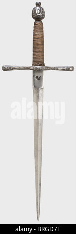 A French left-hand dagger with silver inlays, circa 1600 Slender double ...