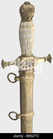 Royal Prussian Navy - an officer's dagger, circa 1850. Curved single ...