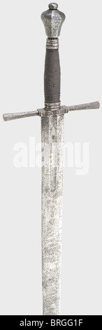 A German executioner's sword,dated 1692 Heavy,double-edged blade with ...