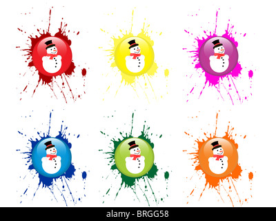 Illustration Snowman Icon Stock Photo - Alamy