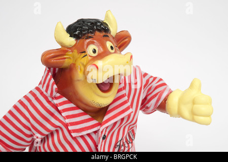 Bendy Bully toy, mascot of the Bullseye TV programme Stock Photo - Alamy