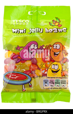 Bag of Tesco Mini Jelly Beans isolated on white background Stock Photo ...