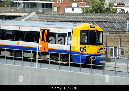 East London line overground train, Hackney, London, England Stock Photo ...